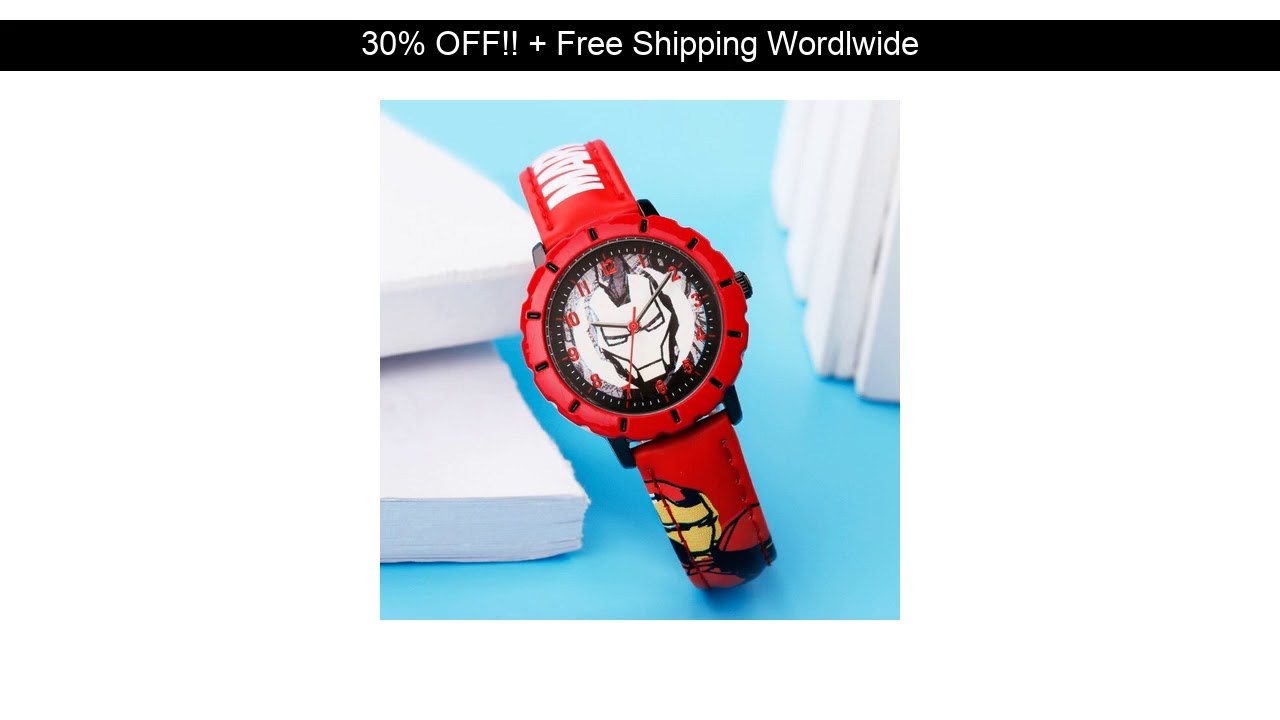 30% OFF!! Children Iron Man Watch Super Hero MARVEL Luxury Brand Cool ...