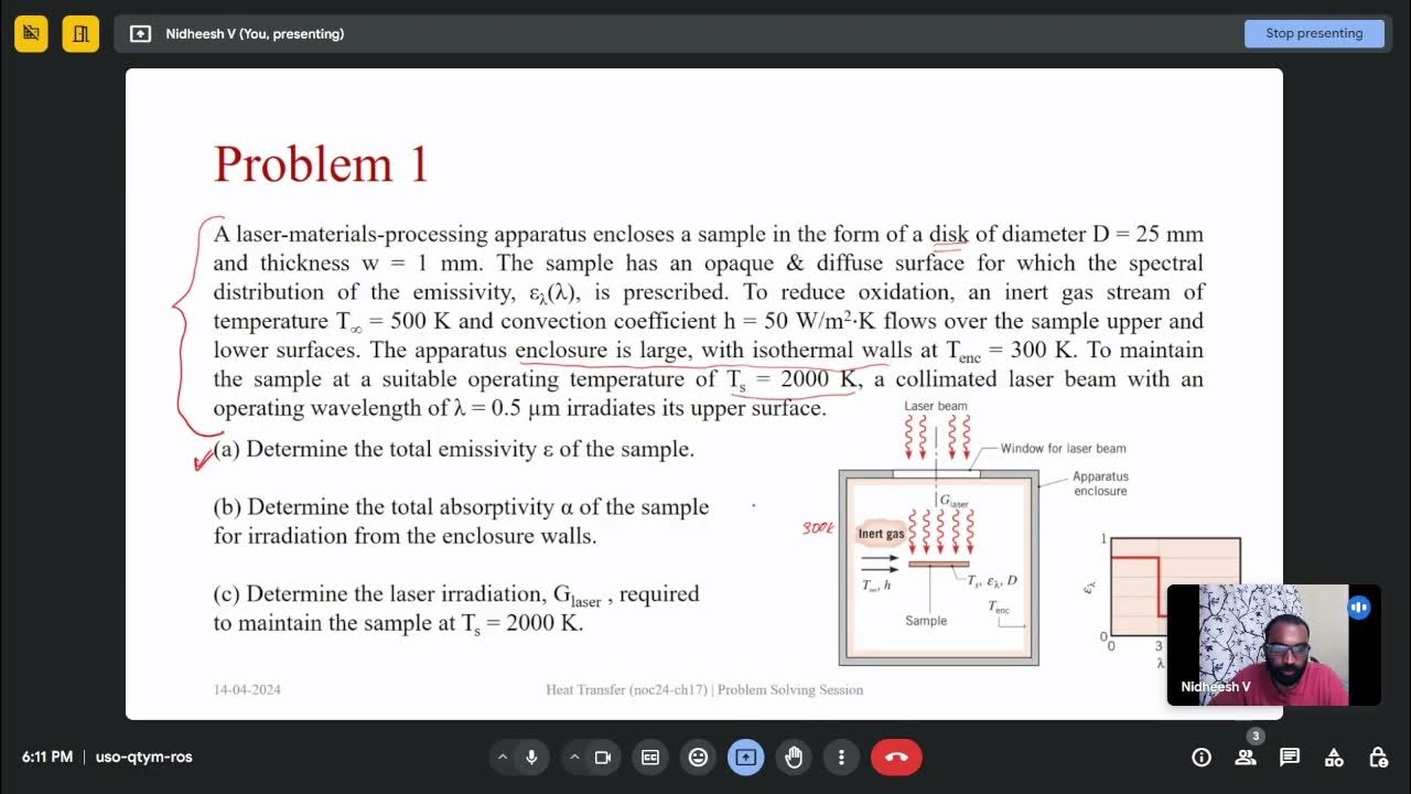 Heat Transfer (NPTEL course ID: noc24-ch17) | Extra - Problem-solving session - YouTube