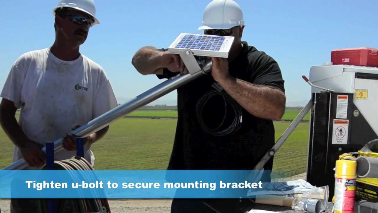 Installing a MACE Solar Panel on a 2" pole - YouTube