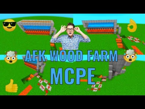 The Most Efficient AFK Wood Farm! (Minecraft PE Tutorial) - YouTube