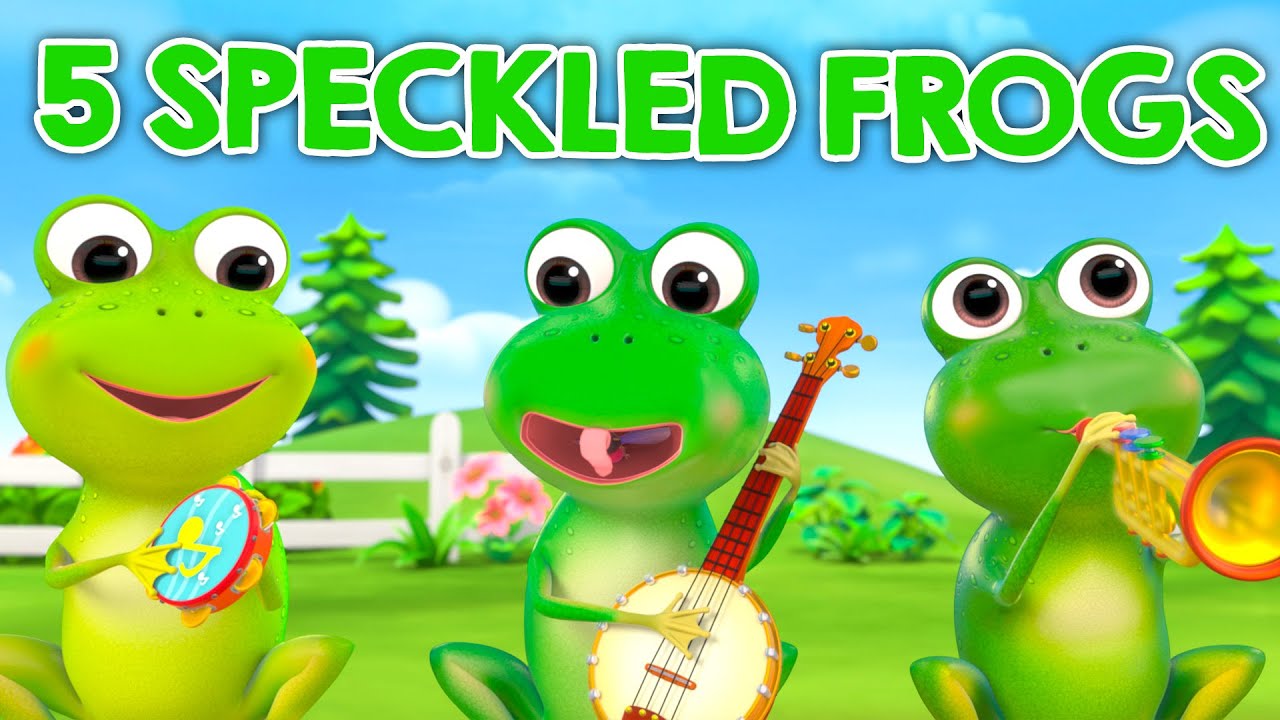 Five Little Speckled Frogs + More Nursery Rhymes & Kids Songs | Animal ...