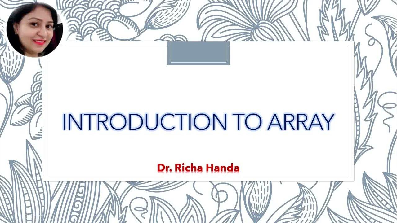 Introduction to Array - YouTube
