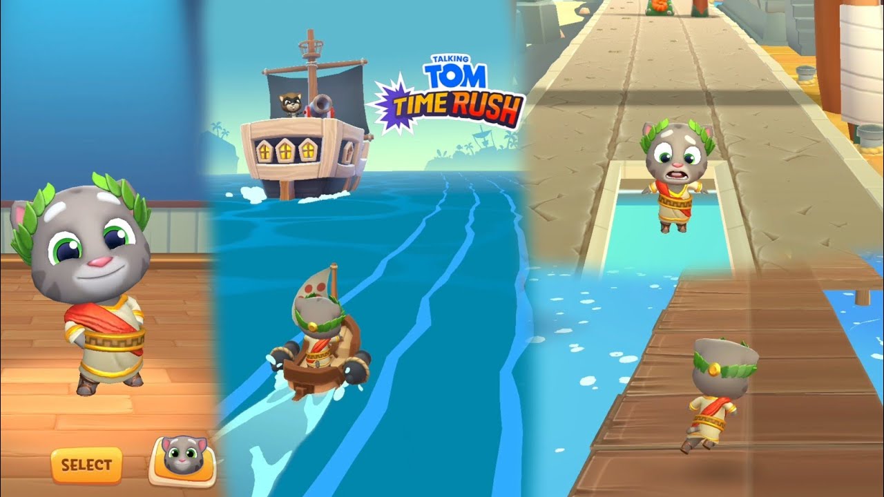Talking Tom Time Rush Roman Tom, Pirate World Full Screen Android iOS ...
