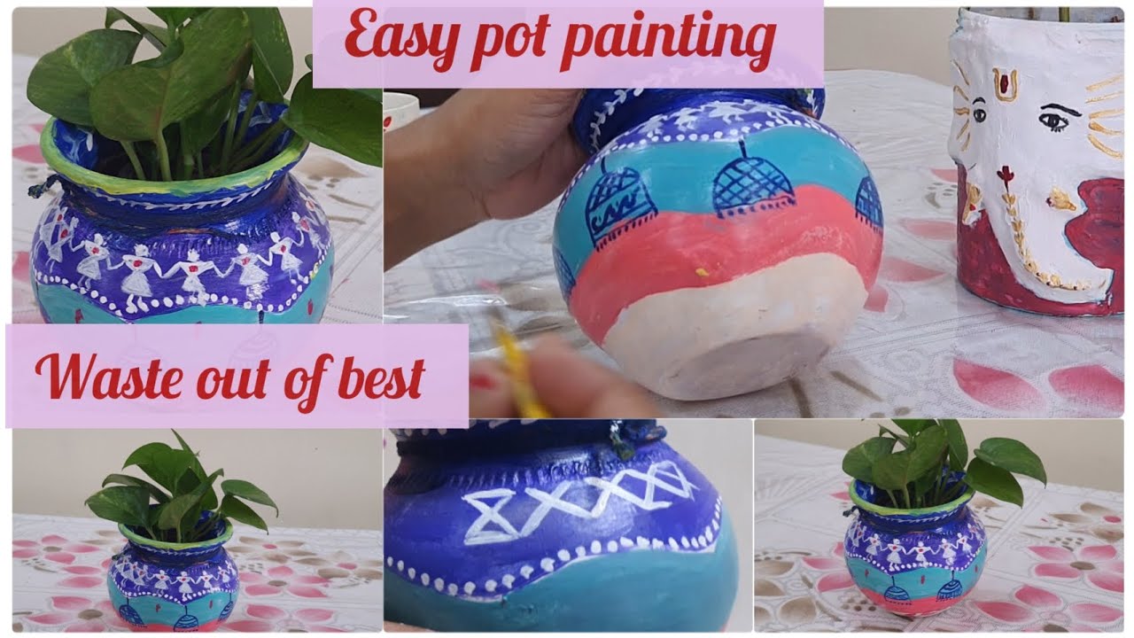 Matka painting ||pot painting ||Easy painting || - YouTube