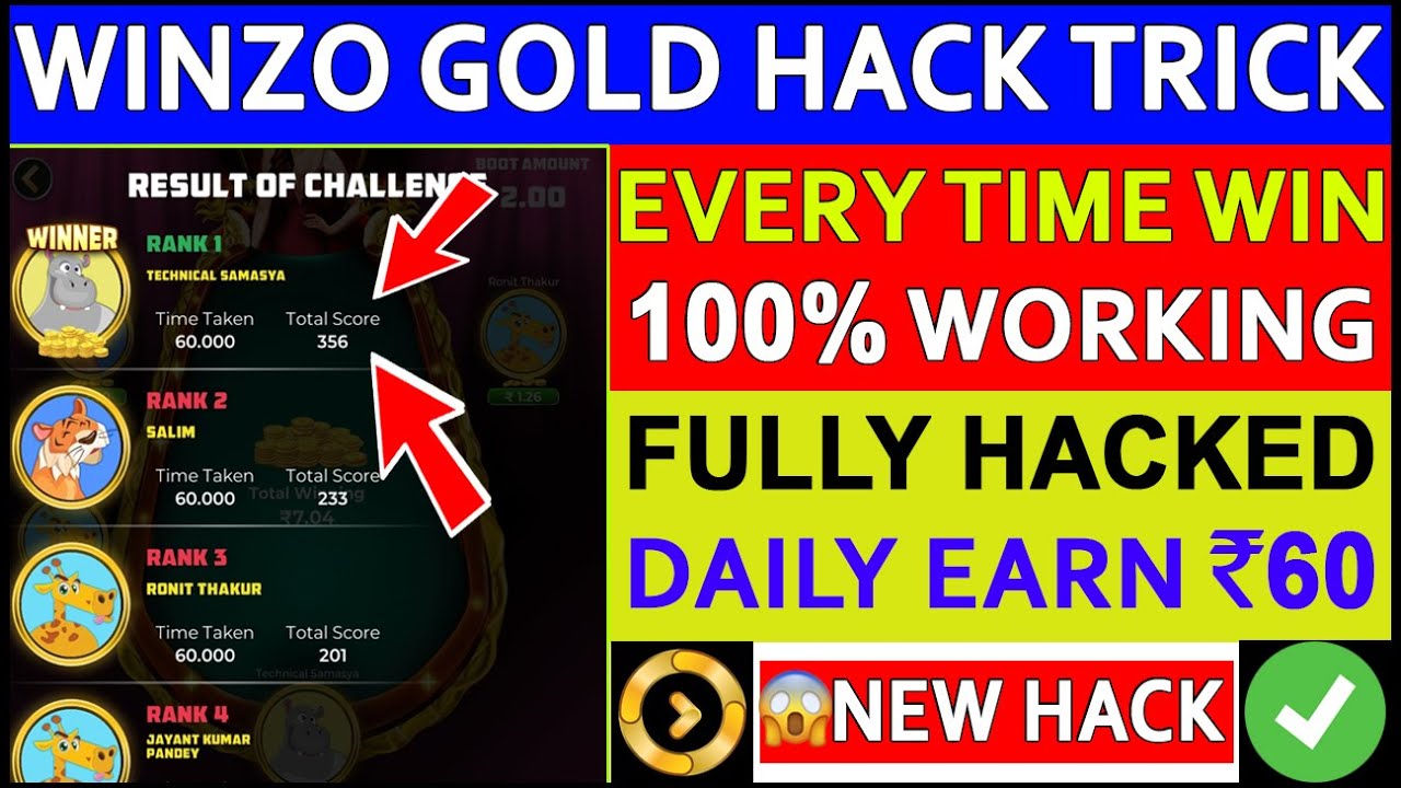 WInZO Gold Hack Trick 2020 🔥| WInZO Gold Unlimited Score Trick Every ...