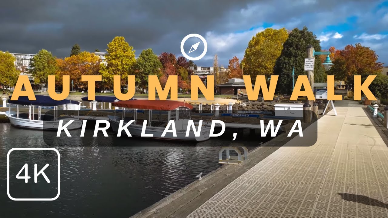 A Beautiful 4K Autumn Walk in Kirkland WA Washington USA, Eastside of ...