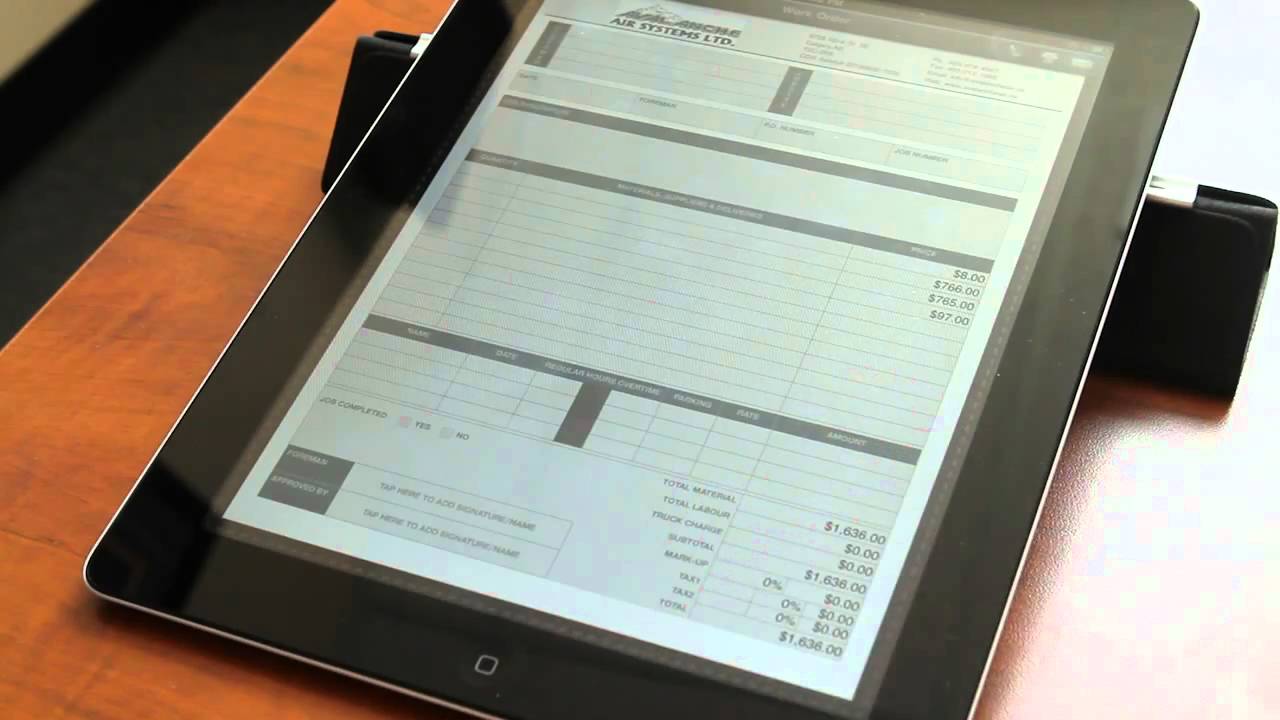 Workorder Form for iPad - YouTube