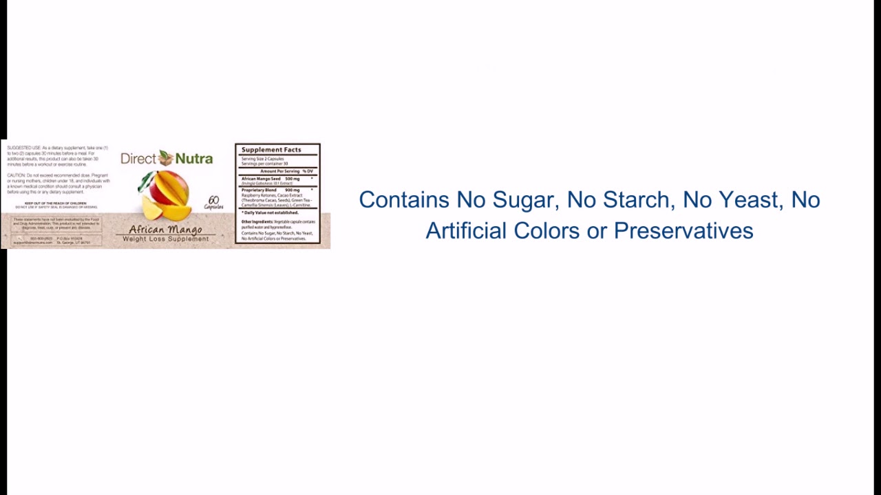 Direct Nutra - African Mango - Weight Loss Supplement - YouTube