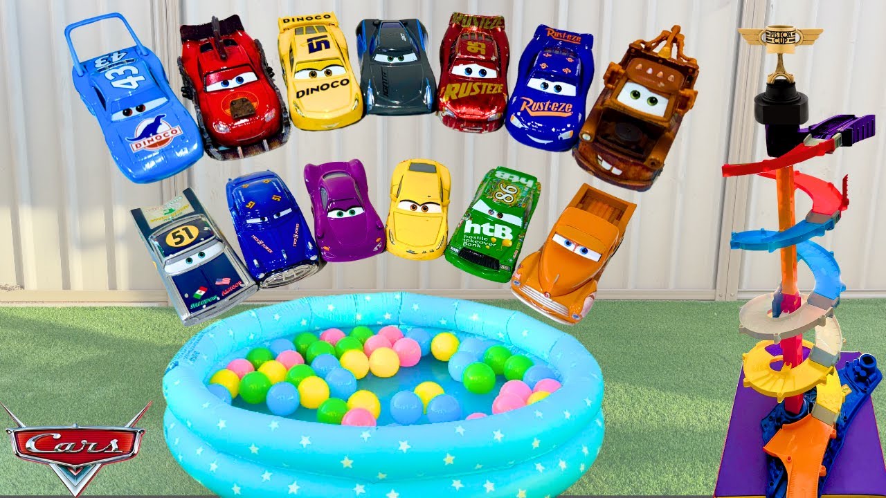 Zeke Slides Disney Pixar Cars Into Pool | Lightning Mcqueen, Tow Mater ...