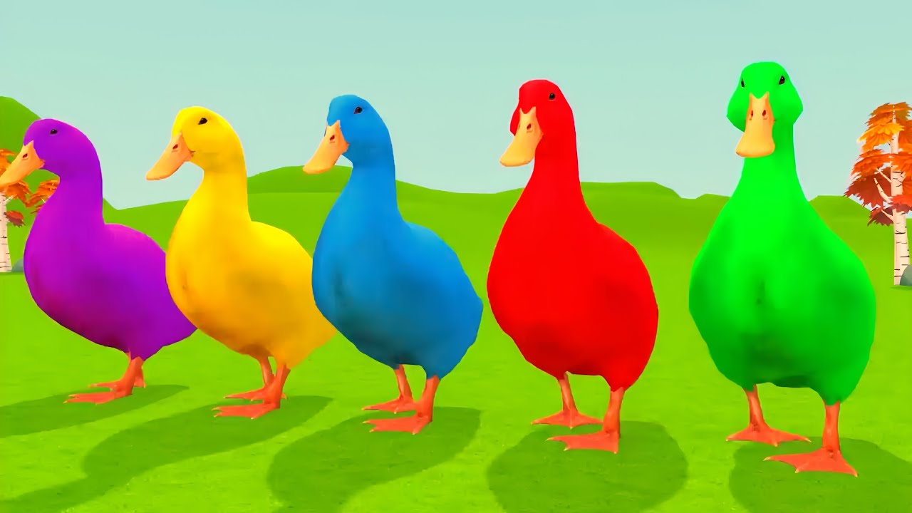 5 Giant Duck Cartoon vs Paint & Animals,Monkey,Chicken,Cow,Lion,Gorilla ...