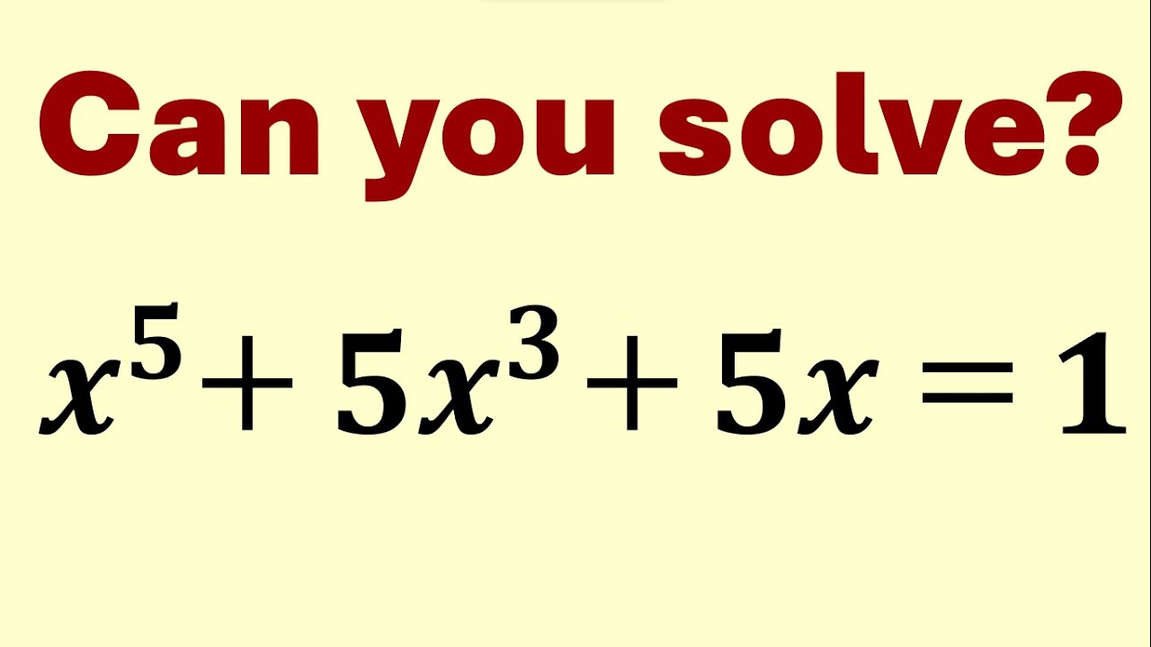 Solve the Toughest Quintic Equation - YouTube