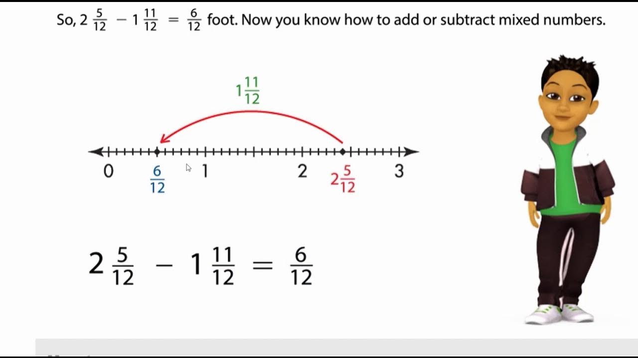 9-8: Model Addition and Subtraction of Mixed Numbers - YouTube
