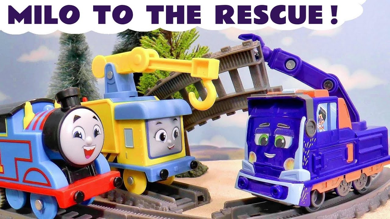 Mighty Express Milo Toy Rescue Story with All Engines Go Carly - YouTube