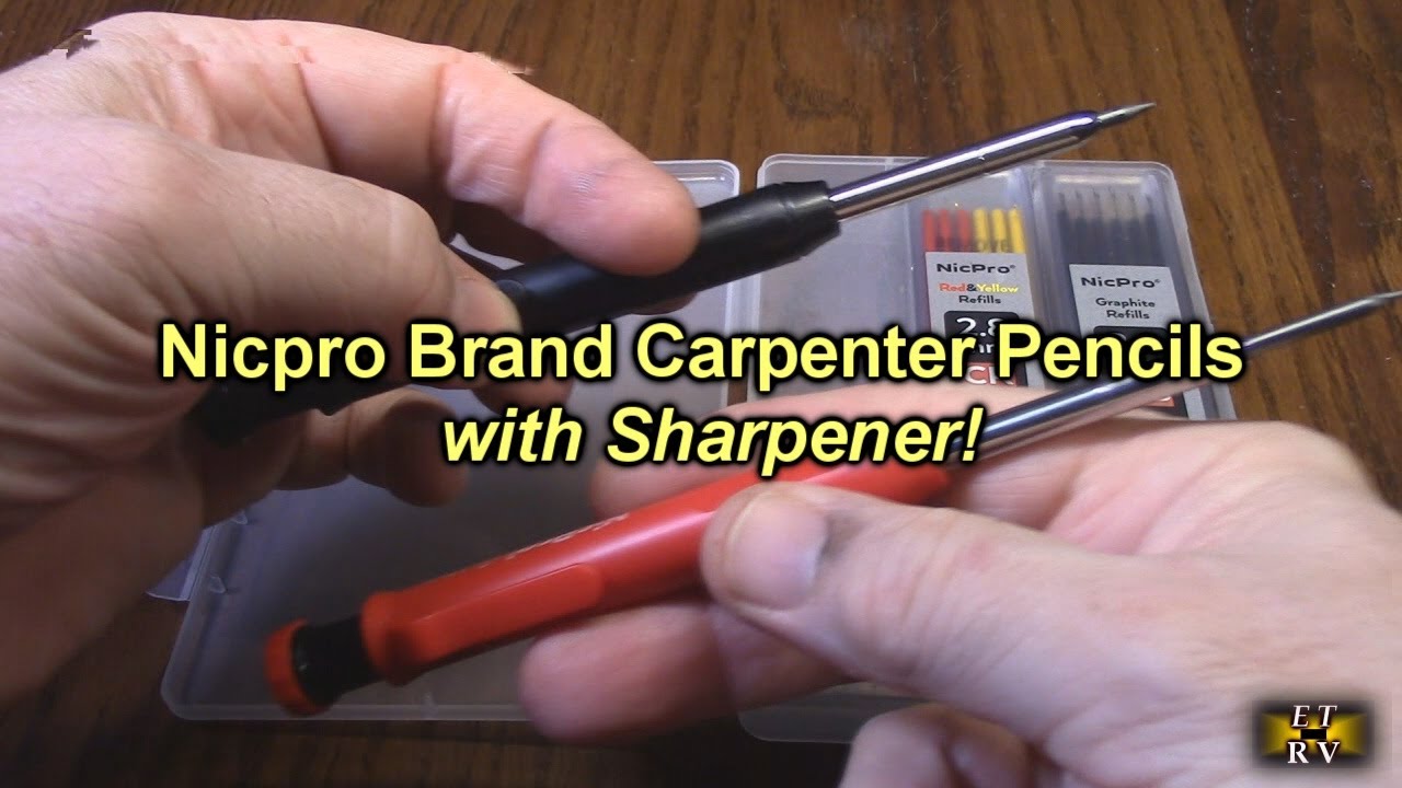 Nicpro Carpenter Pencils with Sharpener 26 Refills, Deep Hole Marker ...