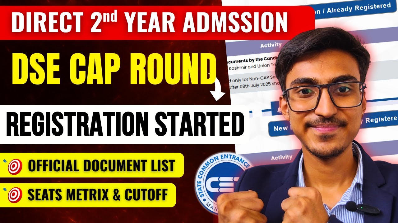 DSE CAP ROUND REGISTRATION | IMPORTANT DOCUMENTS & SEAT METRICS | DIPLOMA ADMISSION | MSBTE ...