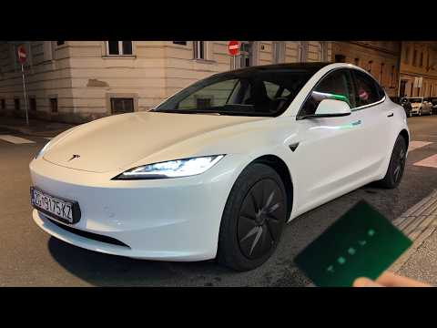TESLA MODEL 3 Standard RWD 2026 Europe - REVIEW at night (LIGHTS, indicators)