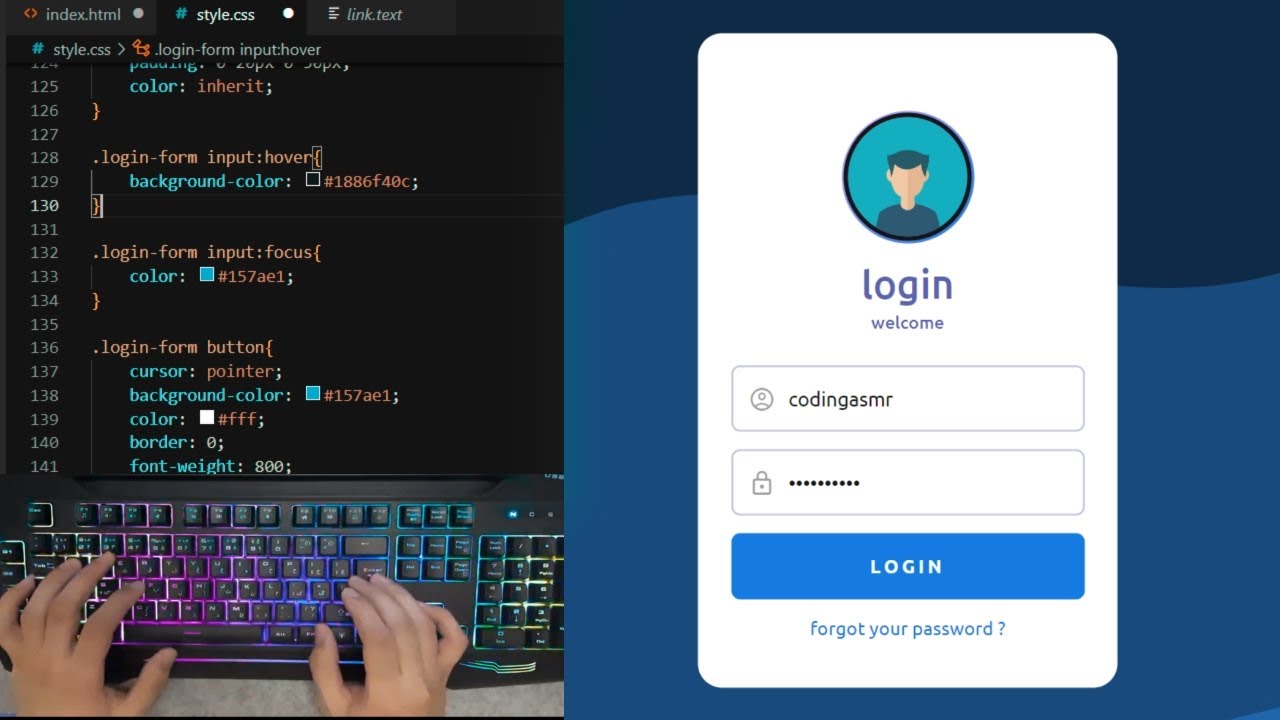Asmr Programming Coding Login Page Ui Design Html Css Only No 8393