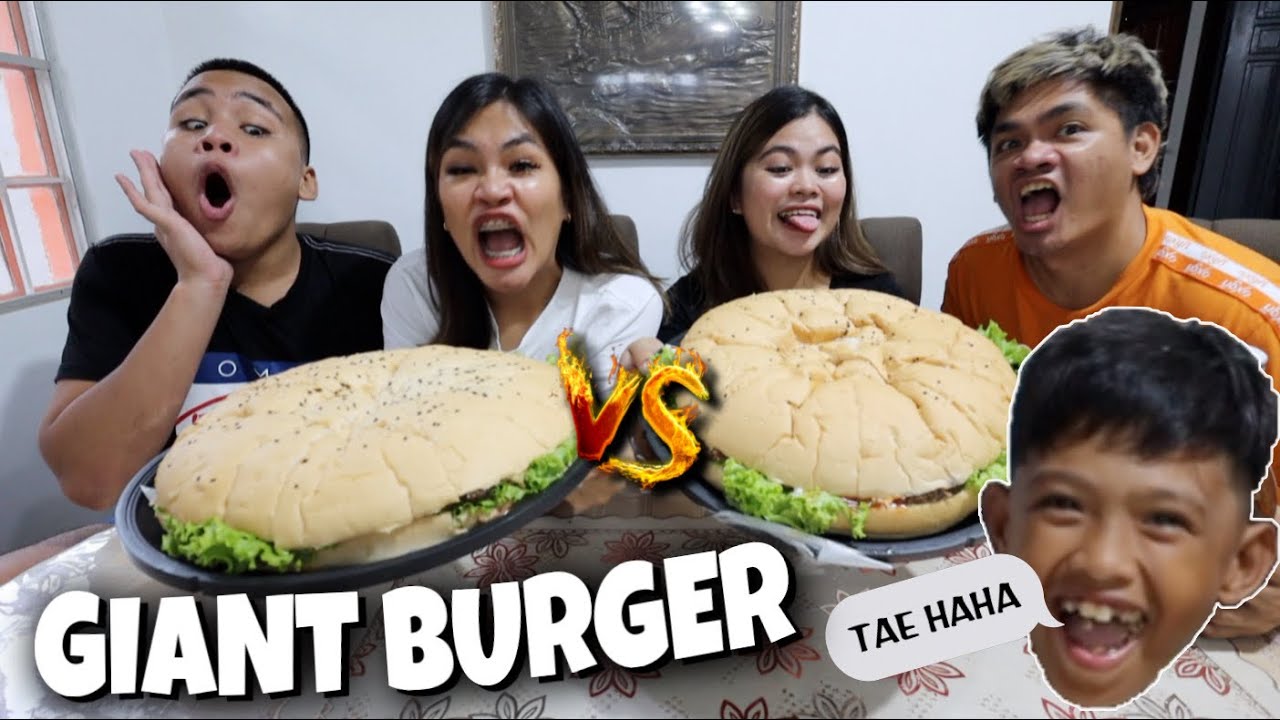 GIANT BURGER CHALLENGE! nagkapikunan - YouTube
