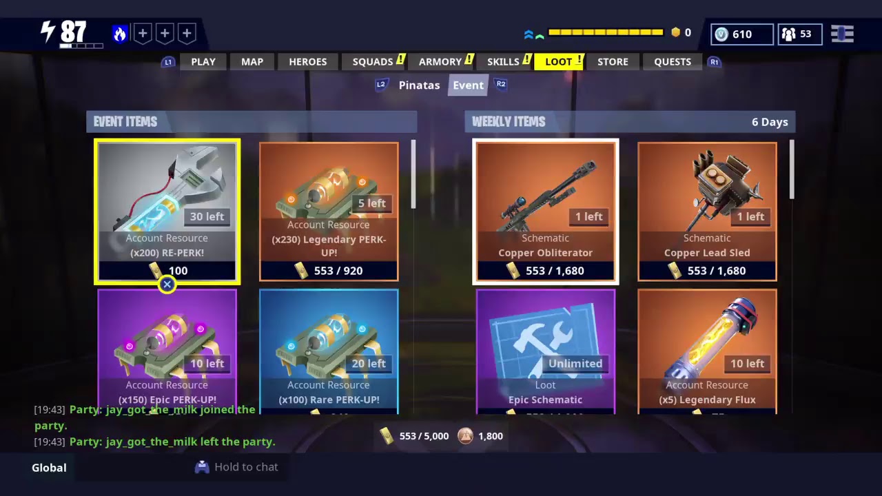 Fortnite Save The World Rewards Hunting / Battle Royale completing ...