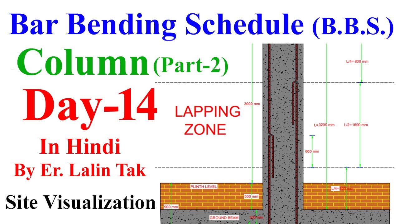 #14| Bar Bending Schedule| Lap Length Details for column by Render ...
