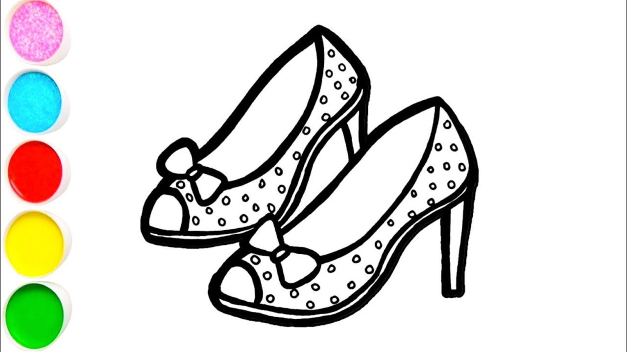 how to Draw Girl kids colourfull baby - SHOES drawing very easy step by ...