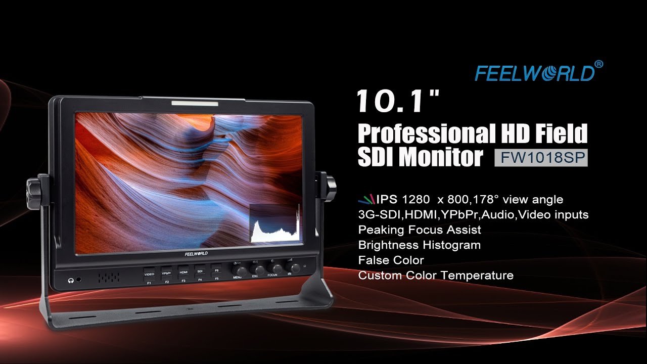 FEELWORLD FW1018SP 10.1 inch broadcast field monitor - YouTube