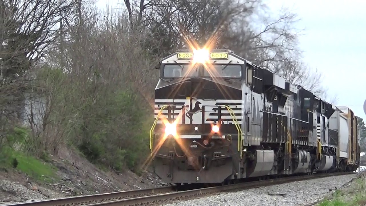 NS 8035 with SD70ACU Leads a Manifest on 3/24/18 - YouTube