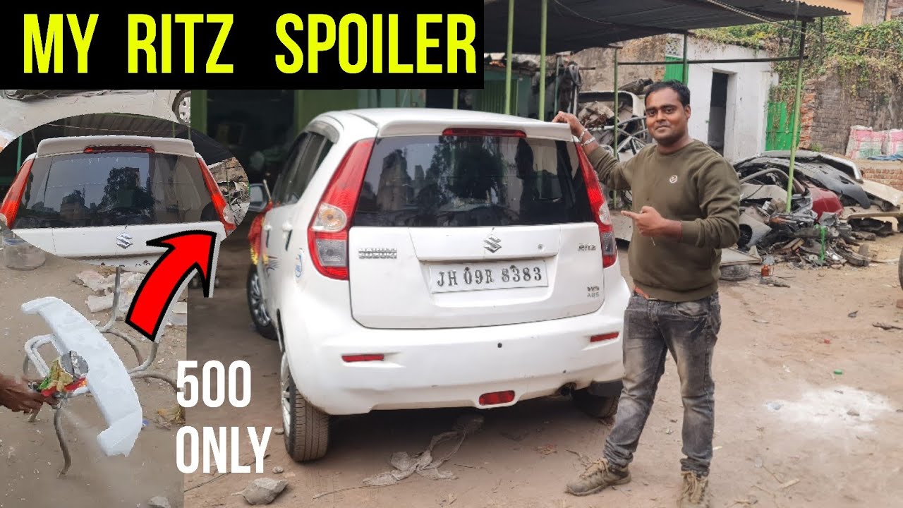 Finally installing Ritz spoiler 😍 Ritz car Modification , Monster ...