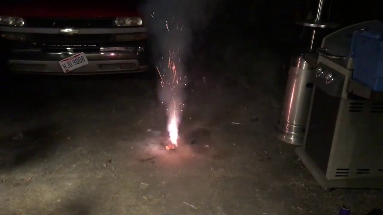 Letting off the Train Whistle fountain type of firework from Shelton ...