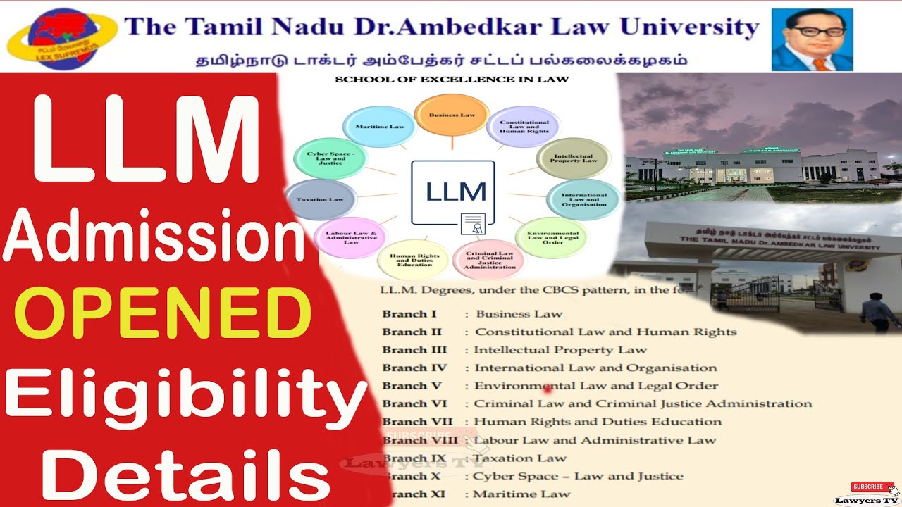 LLM Law Degree Course Admission Details Explained Tamil | SOEL லில் LLM ...