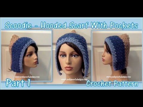 Scoodie- Hooded Scarf With Pockets Part 1 #crochet #crochetvid - YouTube