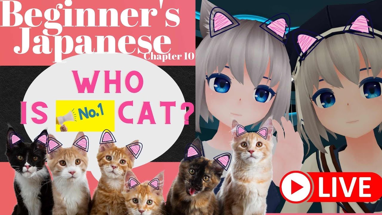 VR Nihongo Genki 1 LIVE Stream Chapter10 No1 in Japanese Comparison between 3 ore more things ...