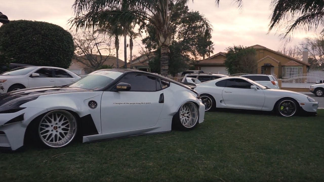 19xWideAF 370z ft Supra - YouTube