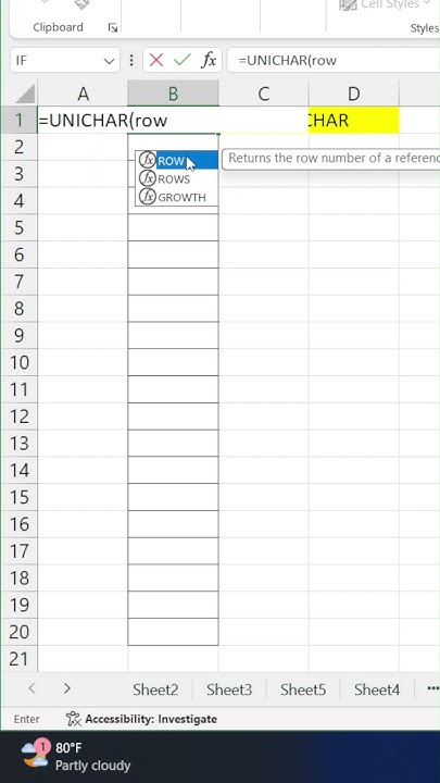 how create unique serial numbers with UNICHAR & ROW Formula in Excel , #excel #exceltutorial ...