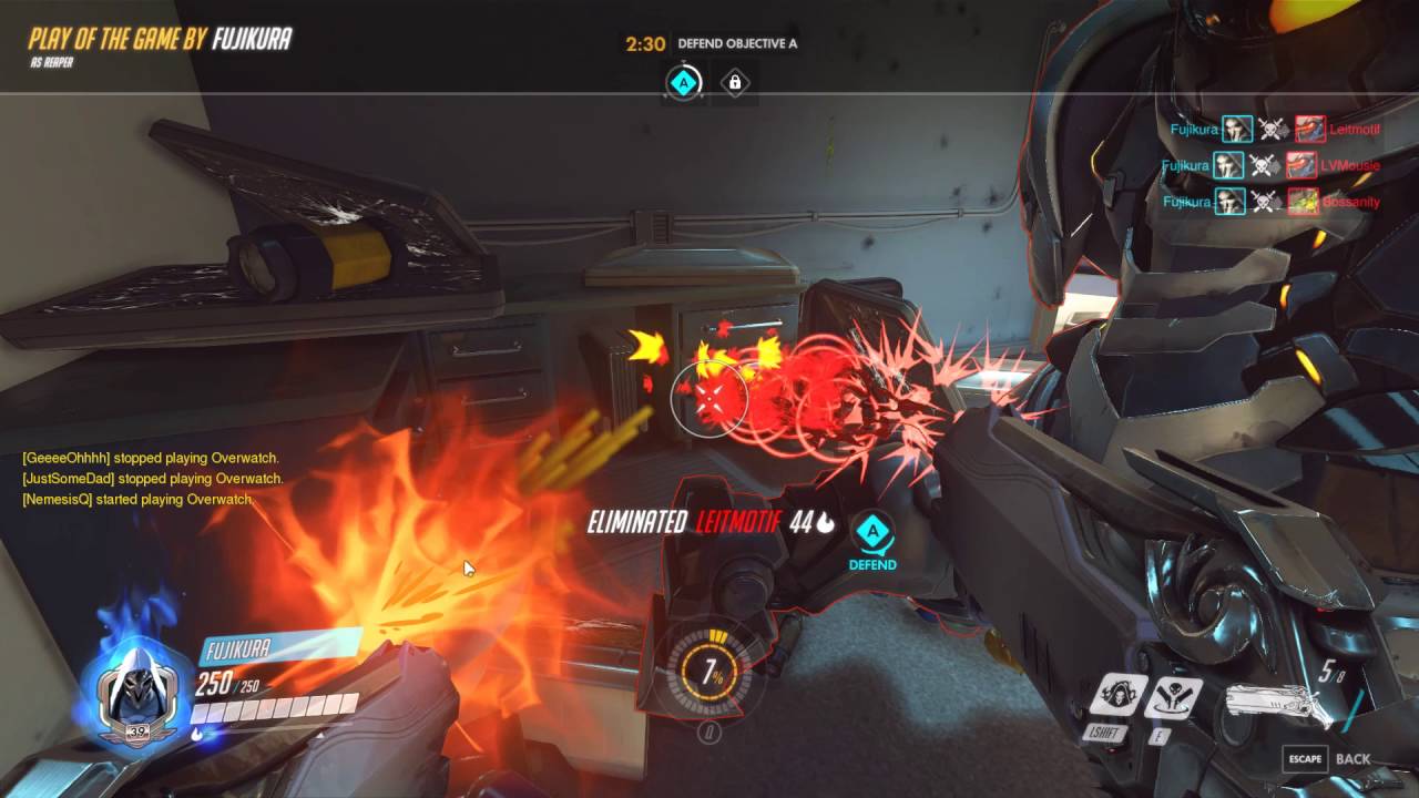 Overwatch|Reaper|Fujikura catches enemy team sleeping. - YouTube