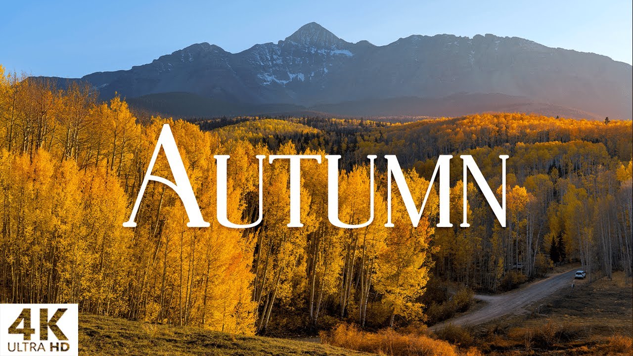Autumn 4K with Calming Piano Music | Peaceful Piano Music for ...