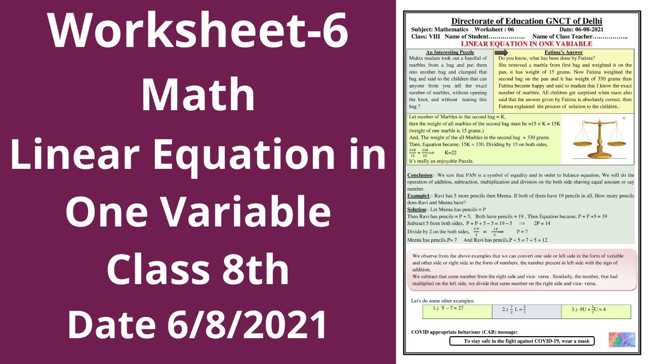 Worksheet 6 Maths Class 8 6 8 21 English Medium Worksheet Maths Worksheet 6 Maths Class 8 6 8 21 English Medium Worksheet Maths