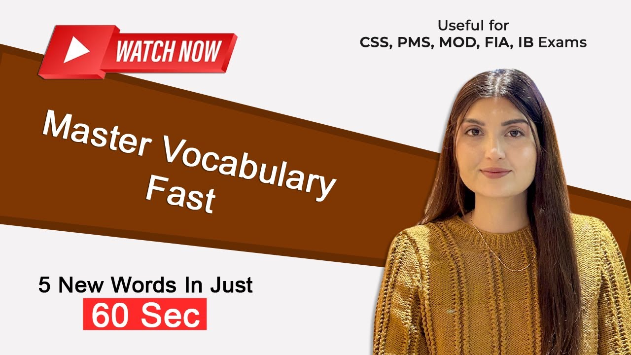 Master Vocabulary Fast | Ep-02 | 5 New Words In Just 60 Seconds - YouTube