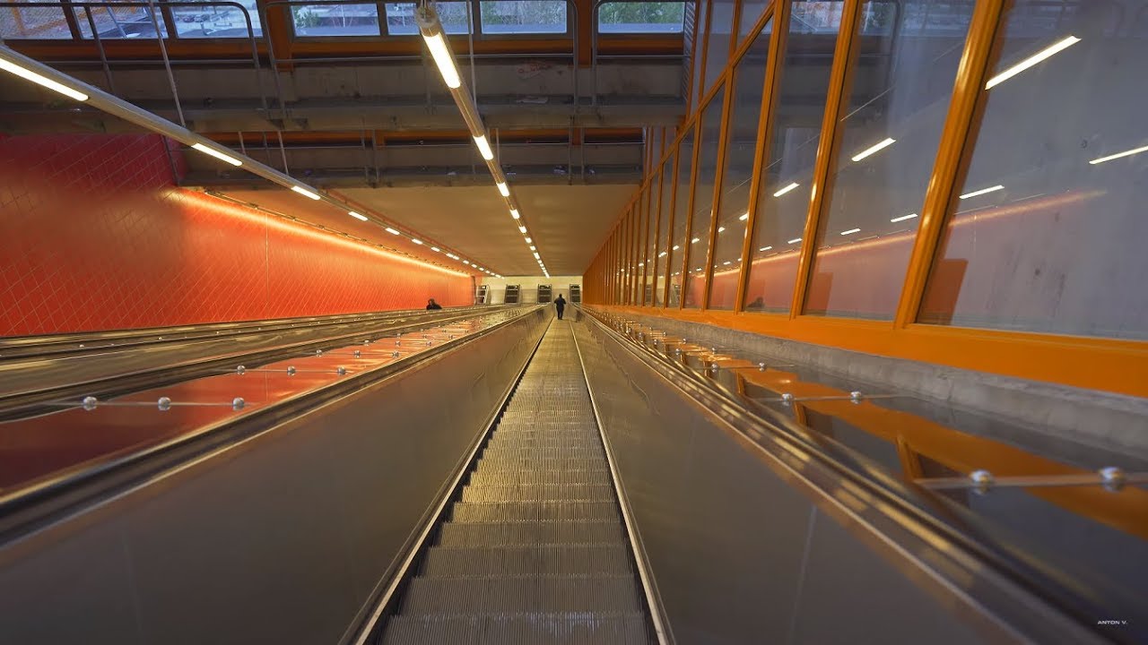 Sweden, Stockholm, NORSBORG Subway Station, 2X elevator, 1X escalator ...