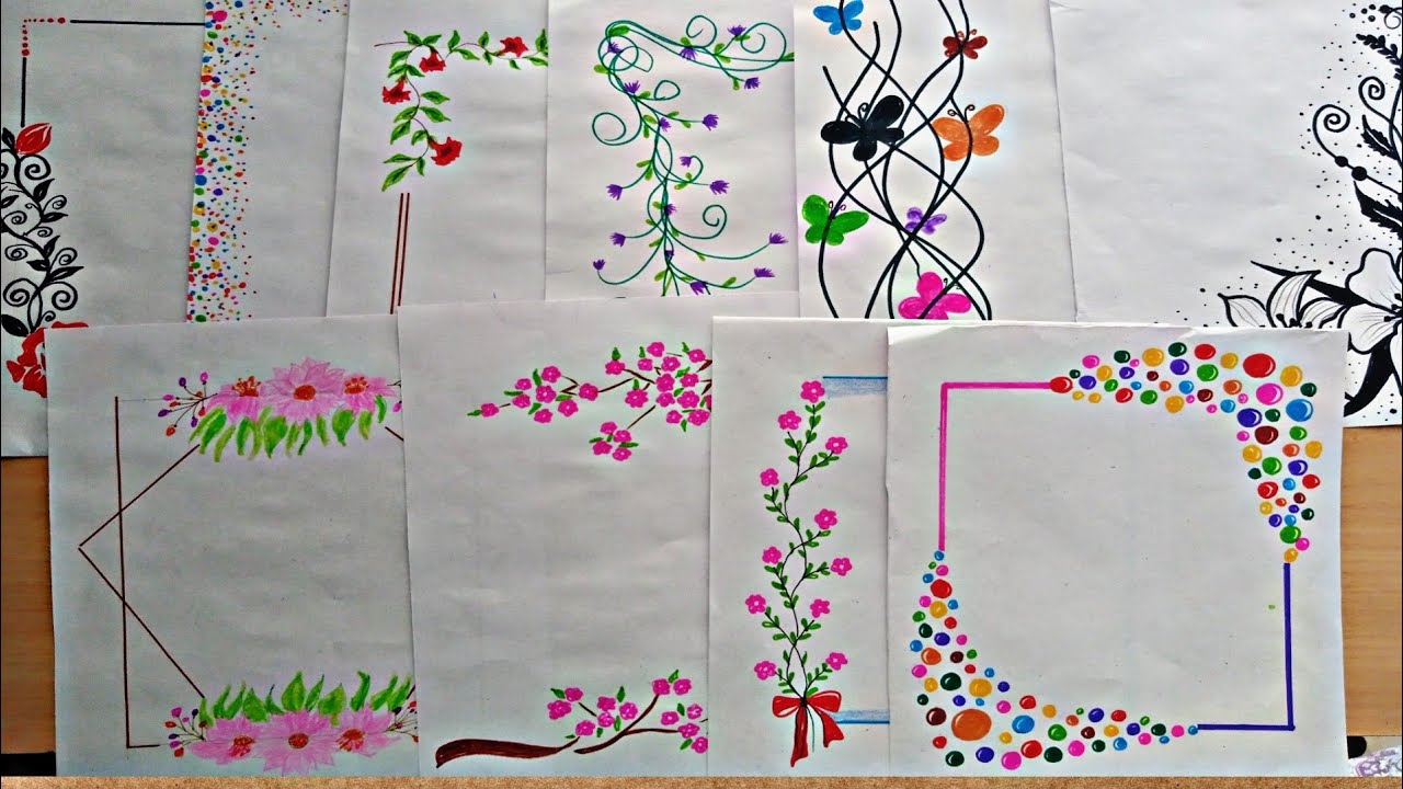 Assignment front page art,file decoration ideas,project border designs ...