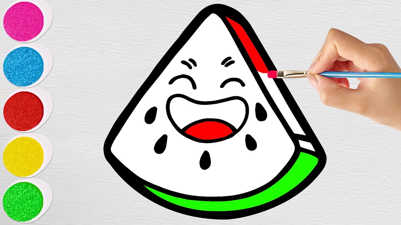 How to Draw a Watermelon | Easy Step-by-Step Tutorial - YouTube