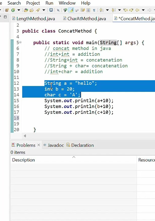 concatenation in java हिन्दी में #javaprogramming #javatutorial #java #yourubeshorts #shorts # ...