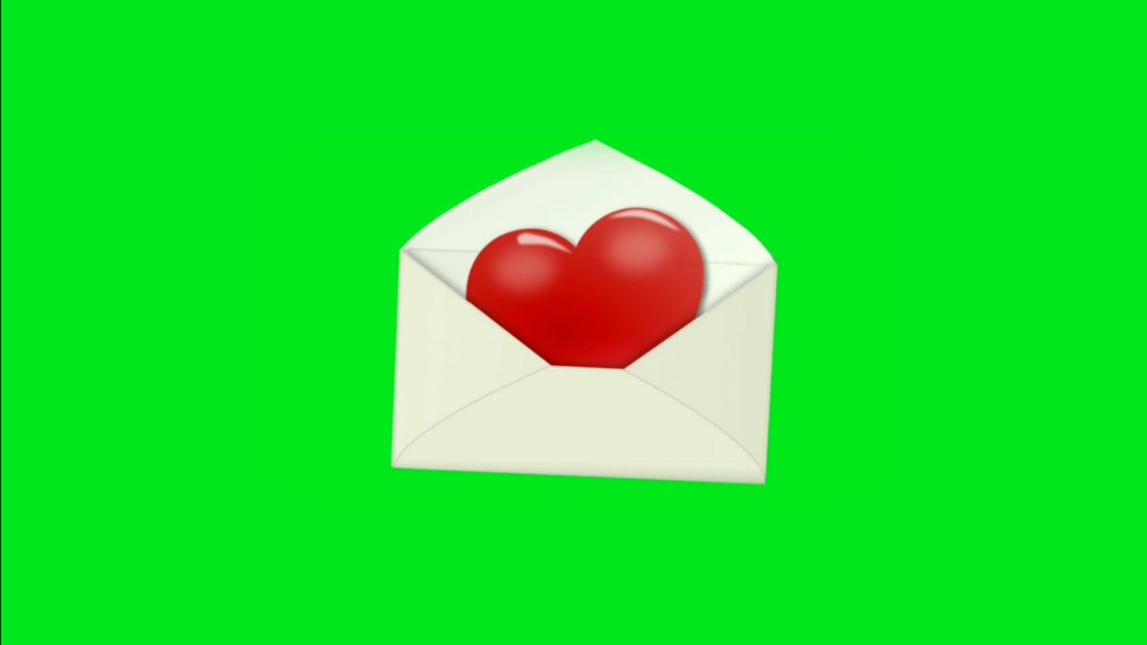 Love Heart Envelope Animation Green Screen Effects HD video | Crazy ...