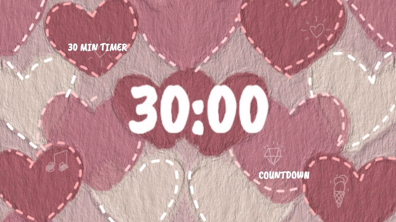 🌸 30 minute timer - aesthetic countdown timer | gentle alarm at the end ...