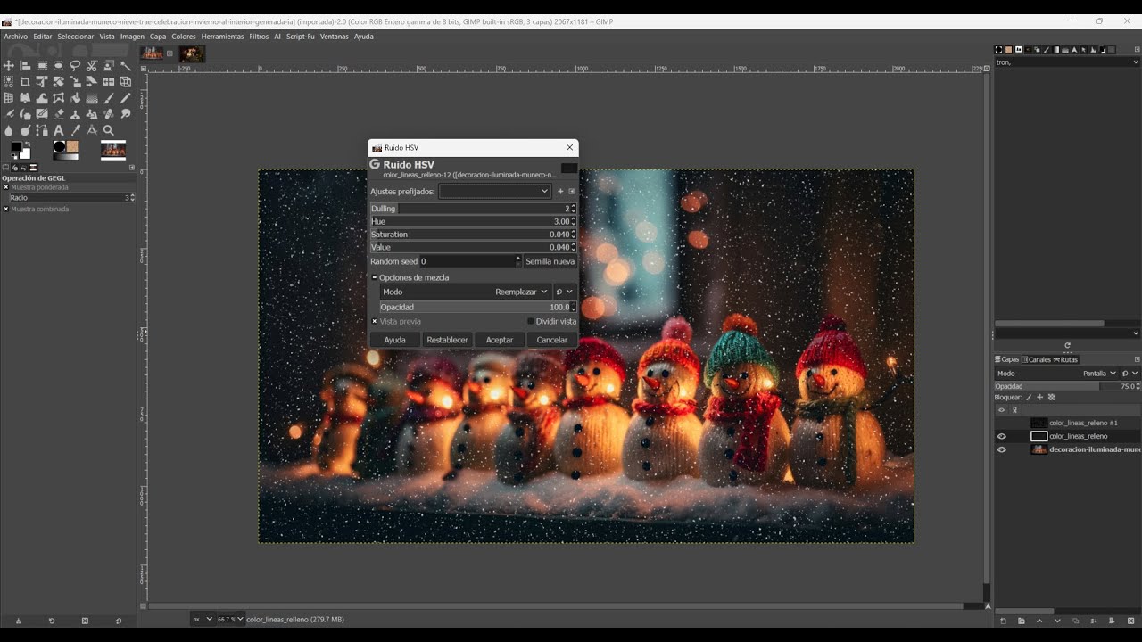 Crea efecto de nieve en GIMP - YouTube