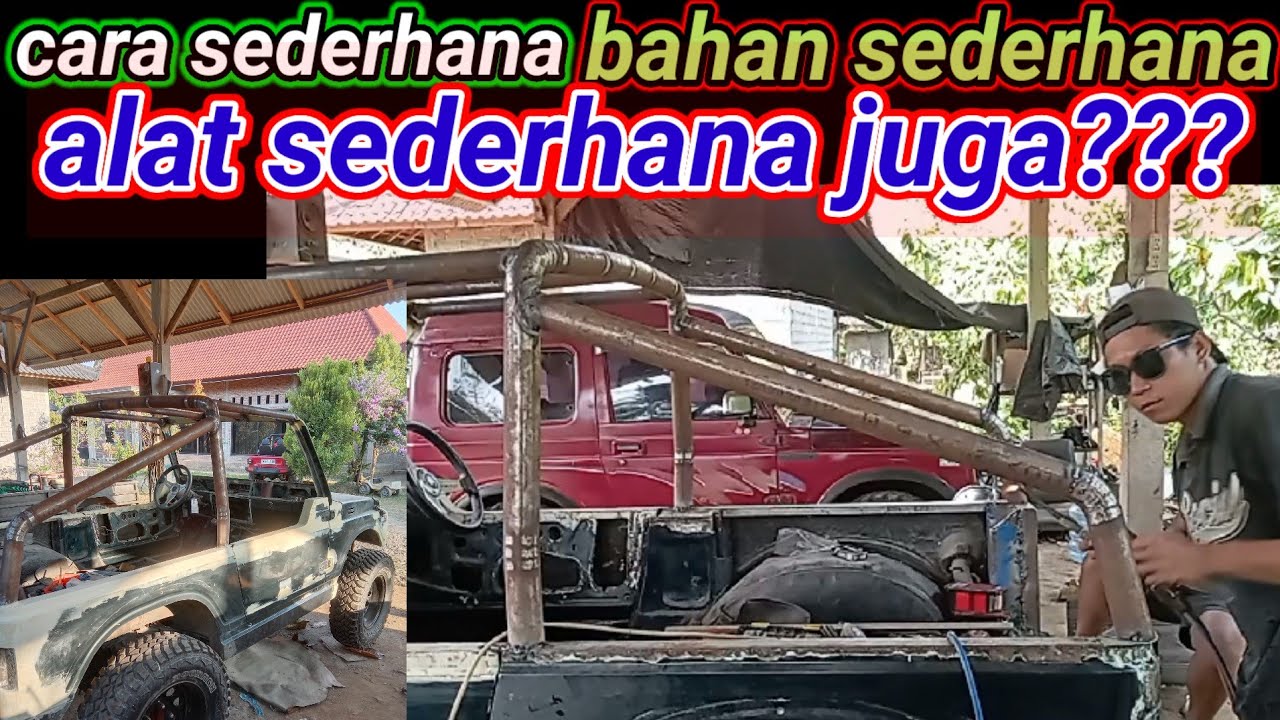 tutorial bikin roll bar sederhana buat Suzuki Jimny - YouTube