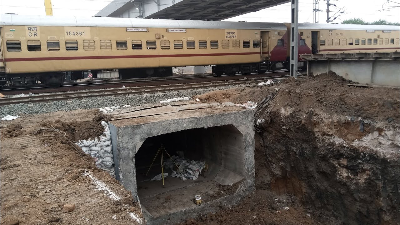 Railway under culvert path way construction - YouTube