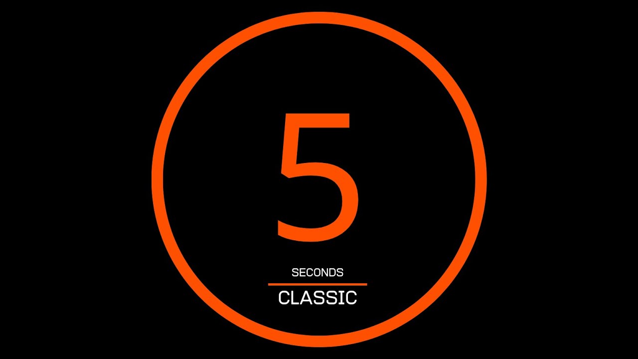 5 Seconds Classic Timer (Dark Mode with sound) 📣 5秒鐘倒數計時 (鬧鐘聲) - YouTube