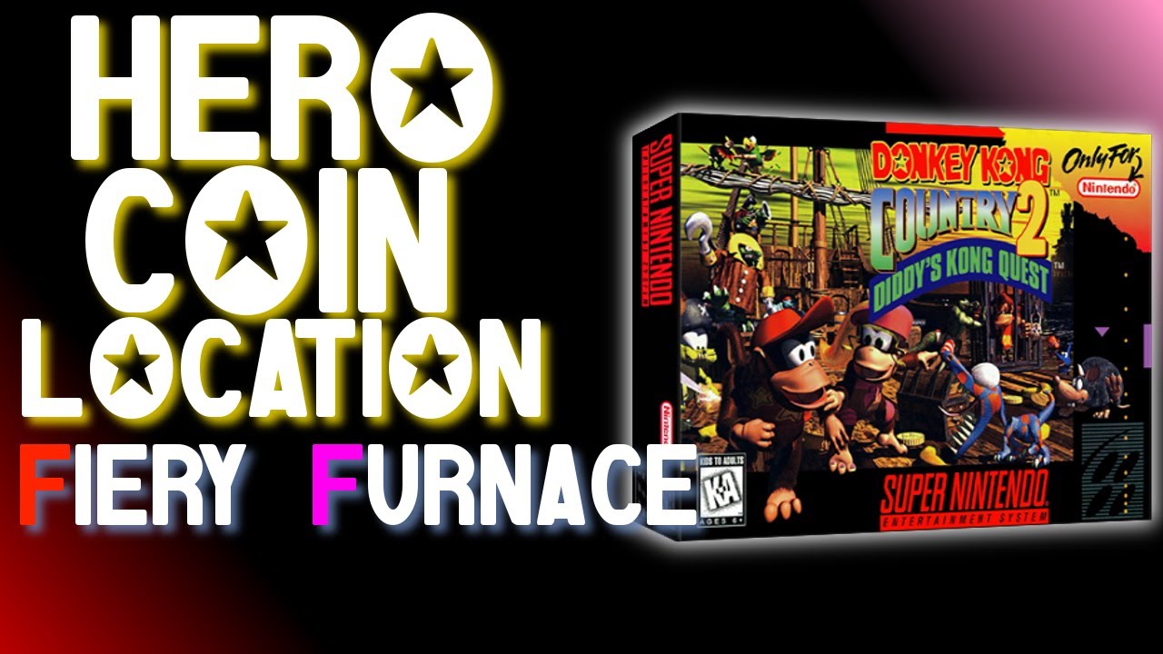 Donkey Kong Country 2 - Fiery Furnace - DK (Hero) Coin Location - YouTube