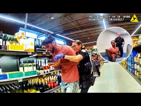 Female Cop Takes Down Out-Of-Control Suspect in Aldi